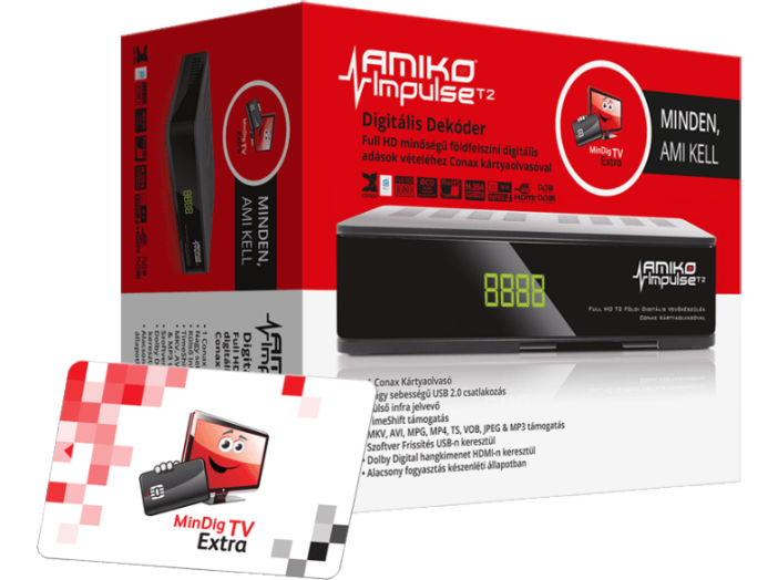MINDIG TV EXTRA MindigTV Extra 1 éves Alapcsomag Wayteq DVB-T beltéri ...